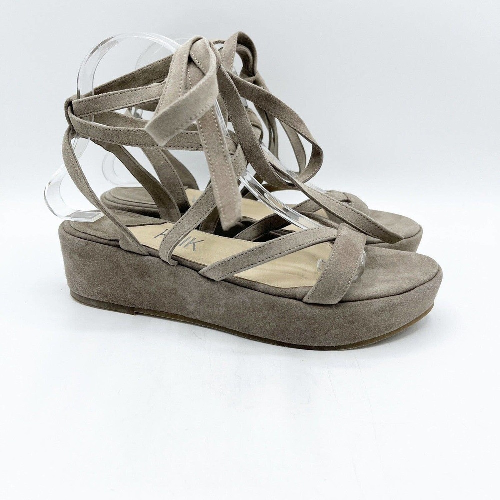 Klik Sandal Suede Kerri Lace Up Leg Wrap Gladiator Pl Gem